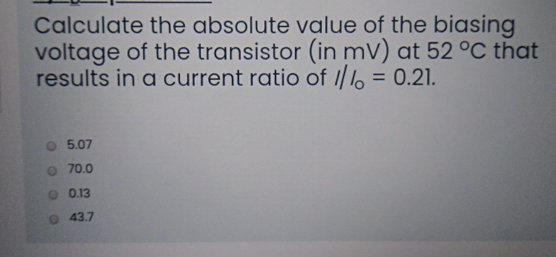 Solved Calculate the absolute value of the biasing voltage | Chegg.com