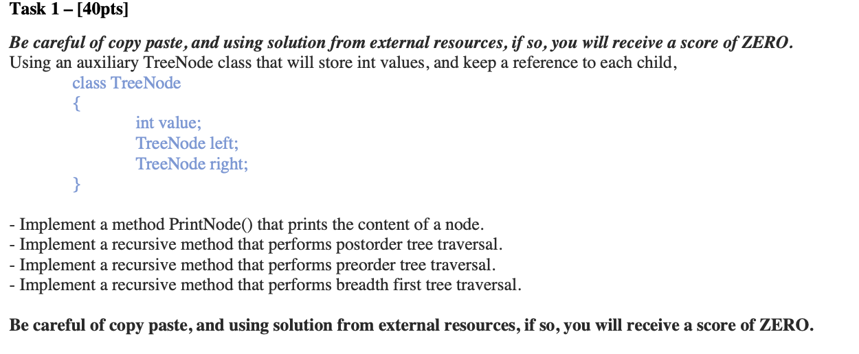 Solved Implement A Method Printnode that Prints The