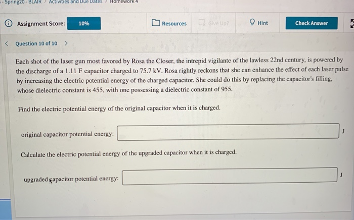 Solved Assignment Score: 10% Resources Lx Give Up? Hint | Chegg.com