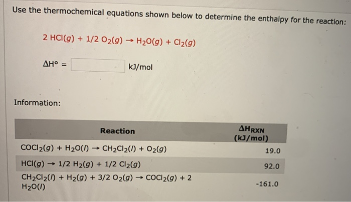 Solved Use the thermochemical equations shown below to | Chegg.com