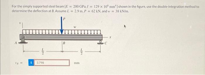 Solved For the simply supported steel beam | Chegg.com