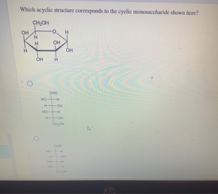 Solved Which acyclic structure corresponds to the cyclic | Chegg.com