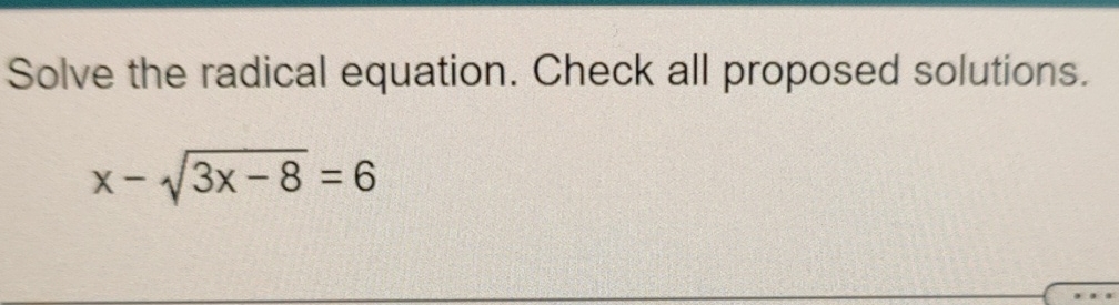 Solved Solve the radical equation. Check all proposed | Chegg.com