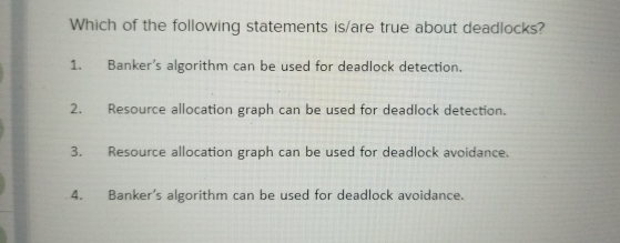 Solved Which of the following statements is/are true about | Chegg.com