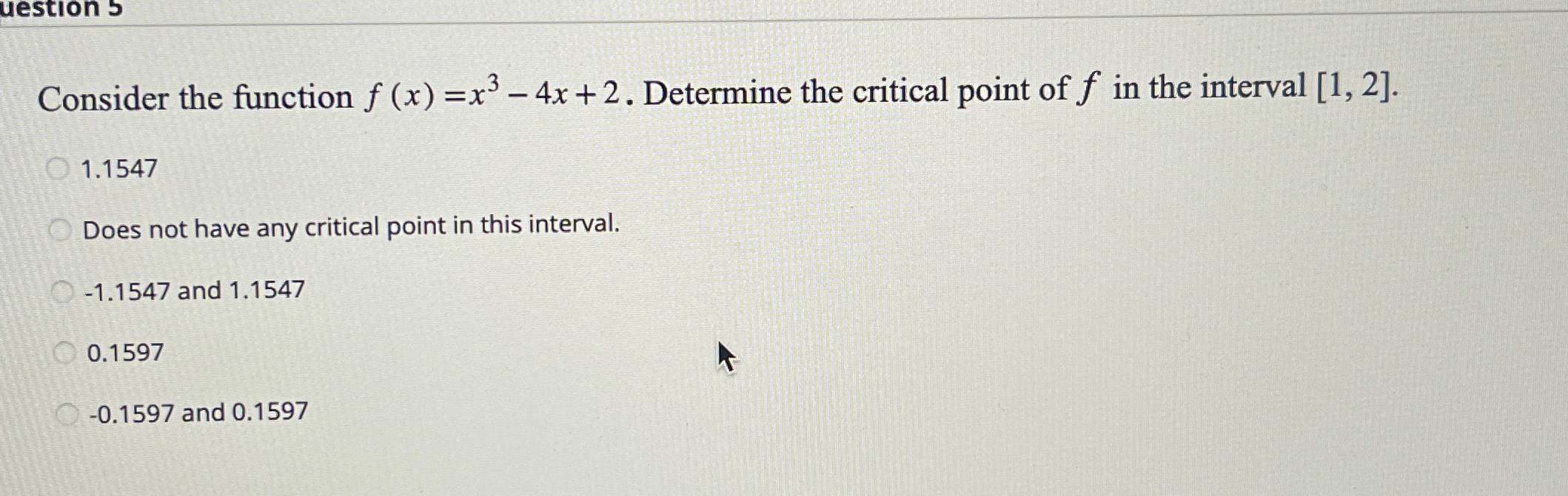 Solved Consider the function f(x)=x3-4x+2. ﻿Determine the | Chegg.com
