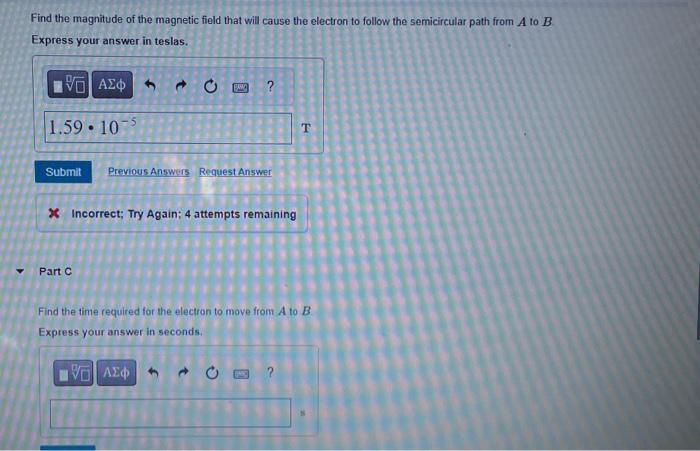 Solved An electron at point A in (Figure 1) has a speed v0 | Chegg.com