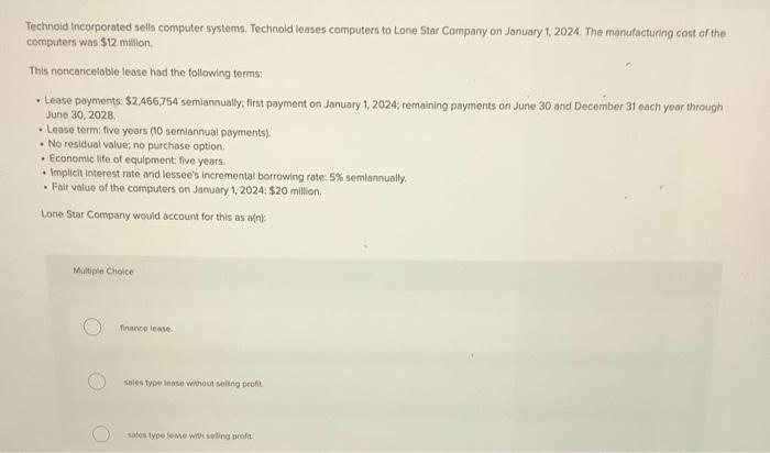 Solved Technoid Incorporated sells computer systems. | Chegg.com