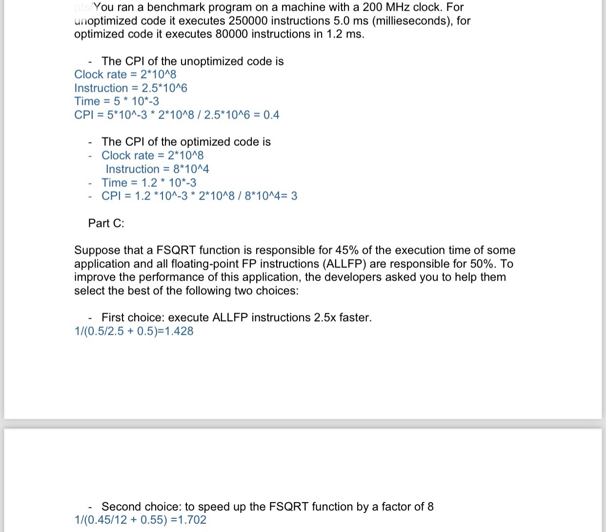Solved You ran a benchmark program on a machine with a | Chegg.com
