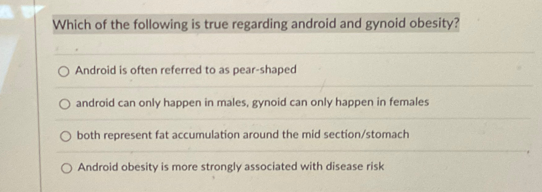 Solved Which of the following is true regarding android and | Chegg.com
