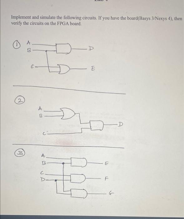 Solved Implement and simulate the following circuits. If you | Chegg.com