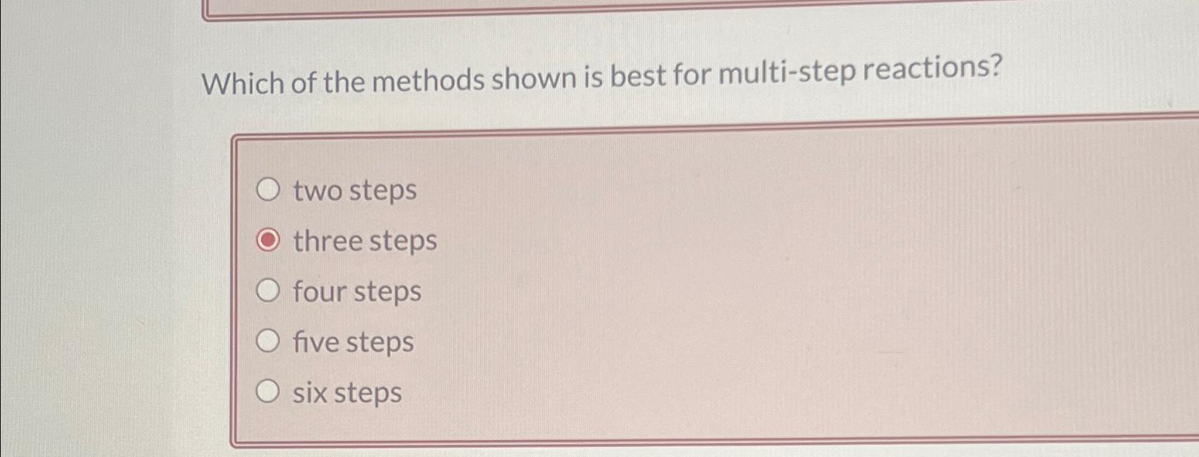 Solved Which of the methods shown is best for multi-step | Chegg.com