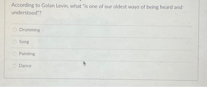 According to Golan Levin, what "is one of our oldest | Chegg.com