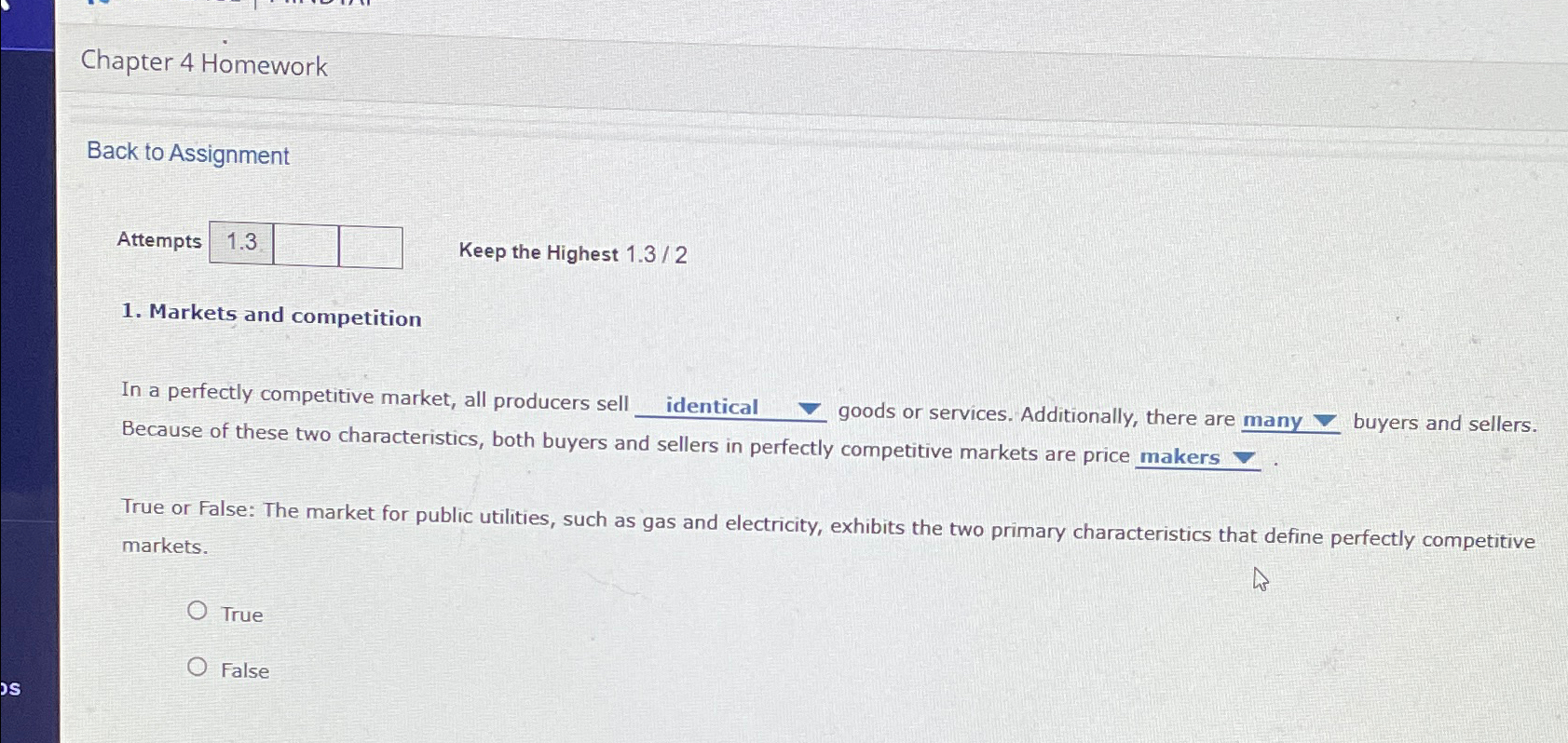 Solved Chapter 4 ﻿HomeworkBack to AssignmentAttempts 1.3Keep | Chegg.com
