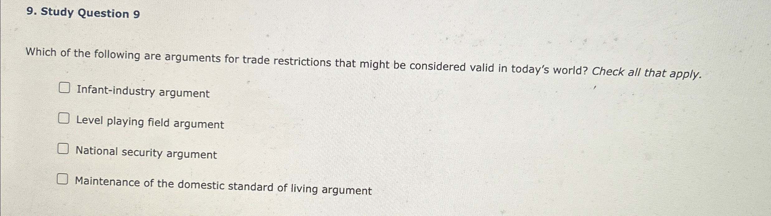 Solved Study Question 9Which of the following are arguments | Chegg.com