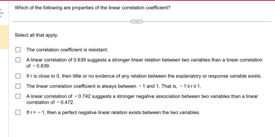Solved Which of the following are properties of the linear | Chegg.com