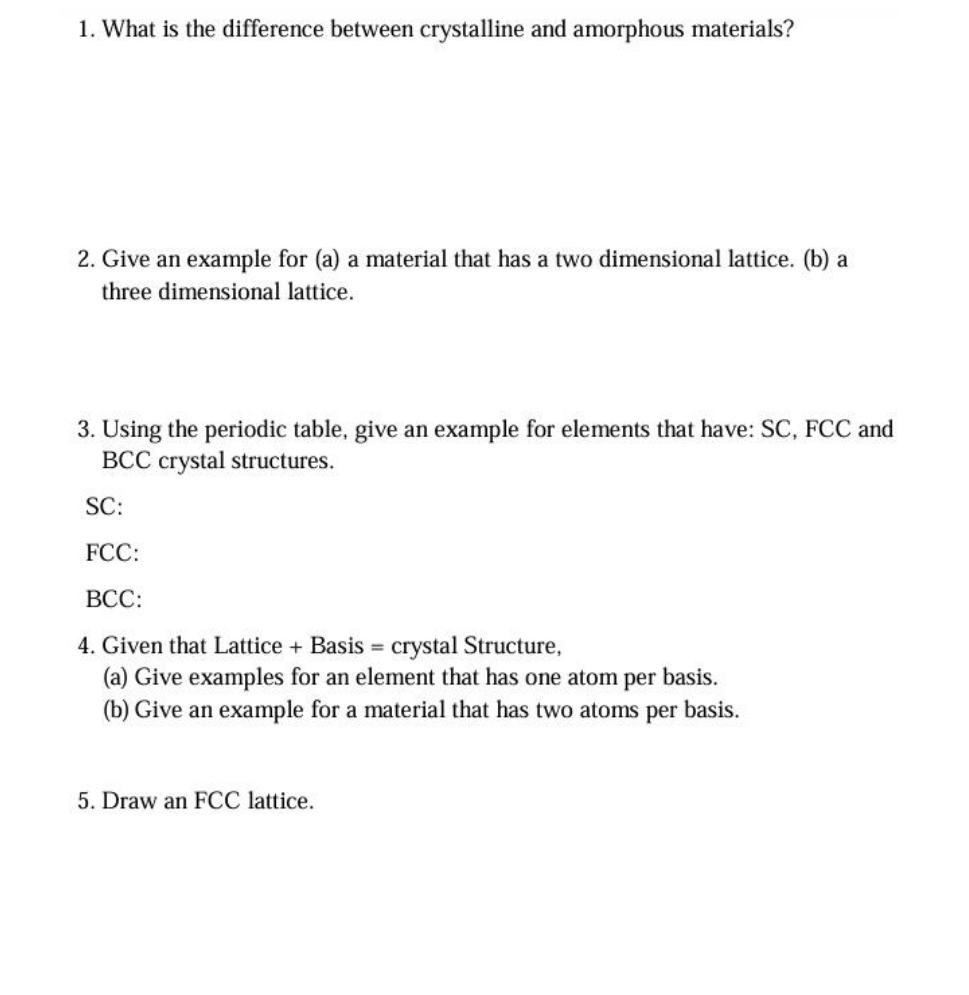 Solved What is the difference between crystalline and | Chegg.com