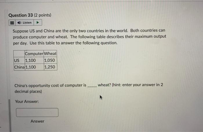 Solved Suppose US and China are the only two countries in | Chegg.com