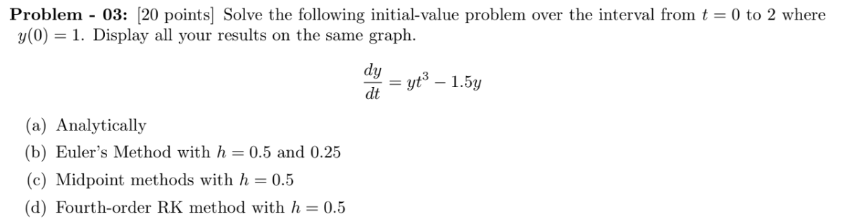 Solved Problem - 03: [20 ﻿points] ﻿Solve the following | Chegg.com