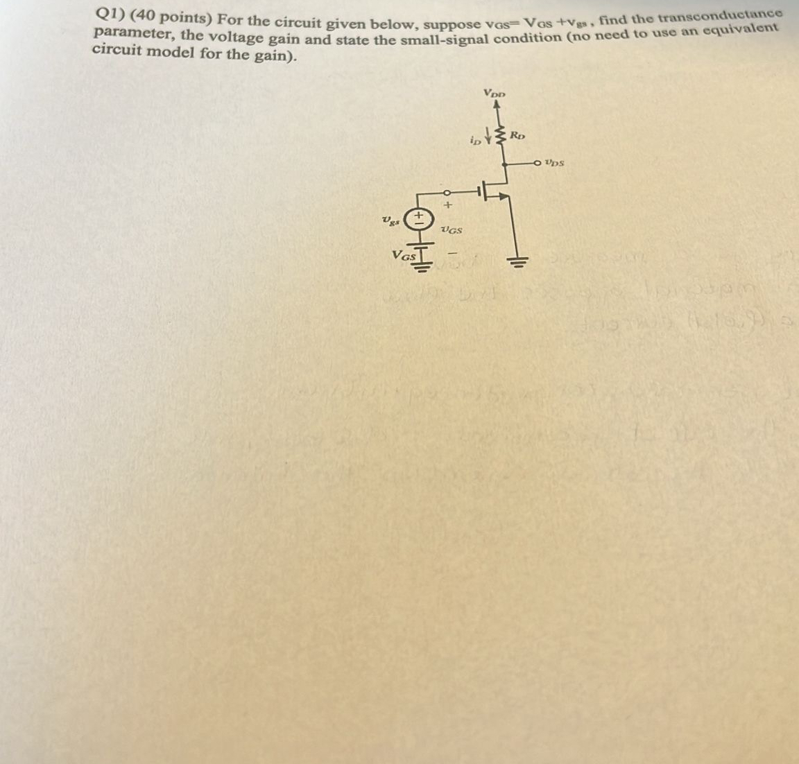 Solved Q1) (40 ﻿points) ﻿For the circuit given below, | Chegg.com