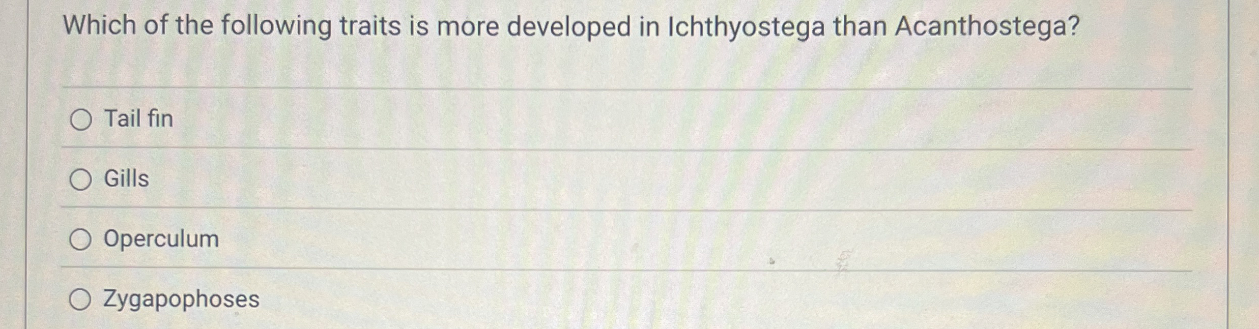 Solved Which of the following traits is more developed in | Chegg.com