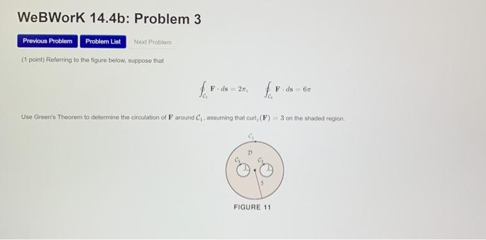 Solved WebWork 14.4b: Problem 1 Previous Problem Problem | Chegg.com