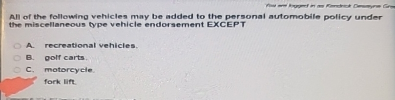 Solved All of the following vehicles may be added to the | Chegg.com