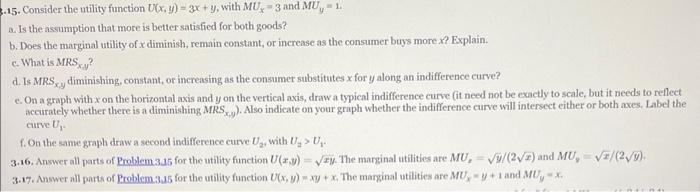 Solved Solve 3.17.use function & mu's from 3.17 to answer | Chegg.com