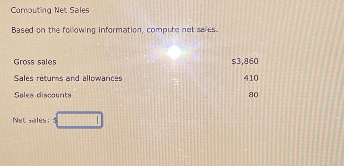 Solved Computing Net Sales Based on the following | Chegg.com
