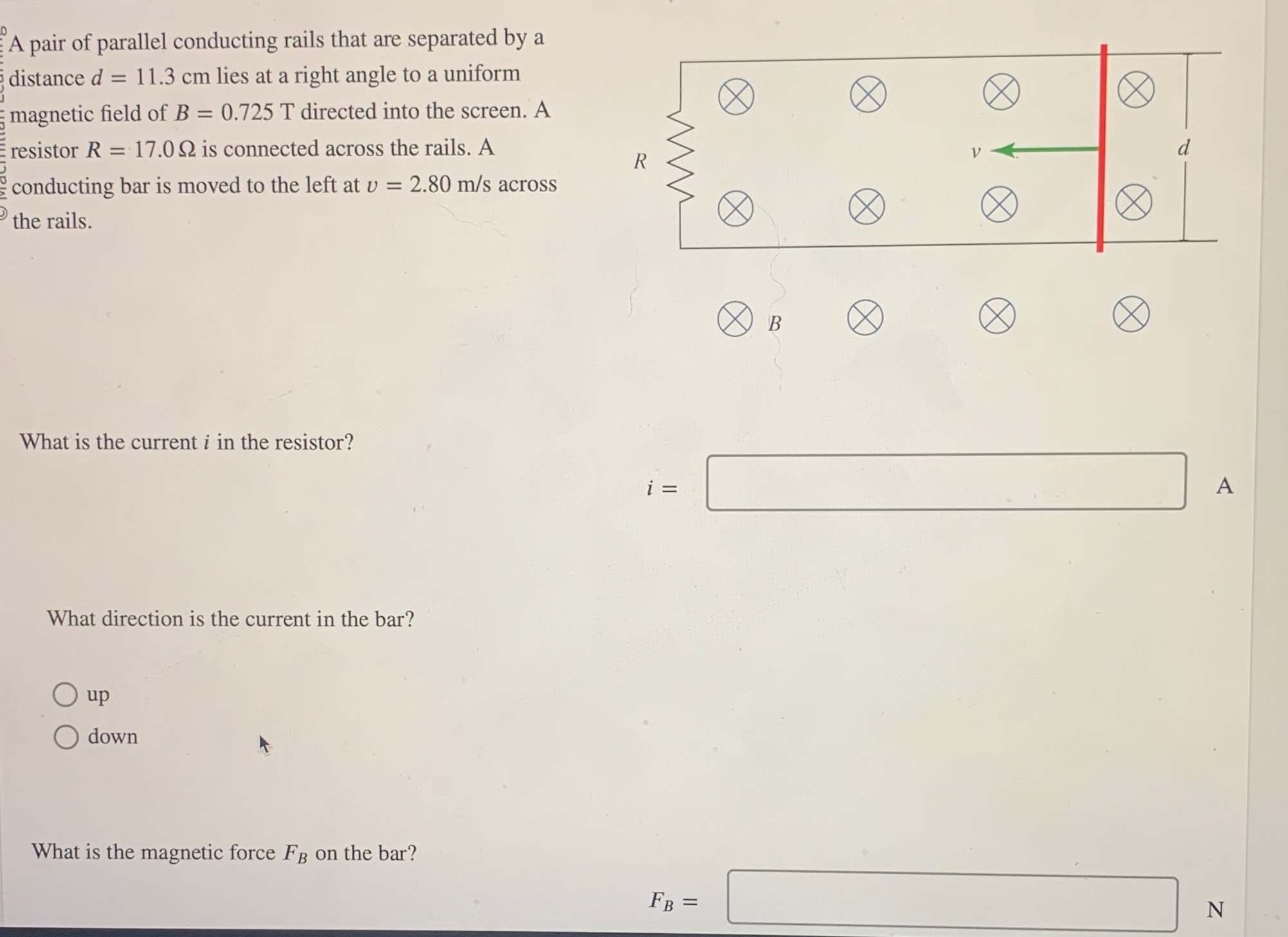 Solved A pair of parallel conducting rails that are | Chegg.com