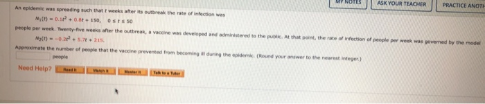 Solved Notes Ask Your Teacher Practice Anoti An Epidemic Was