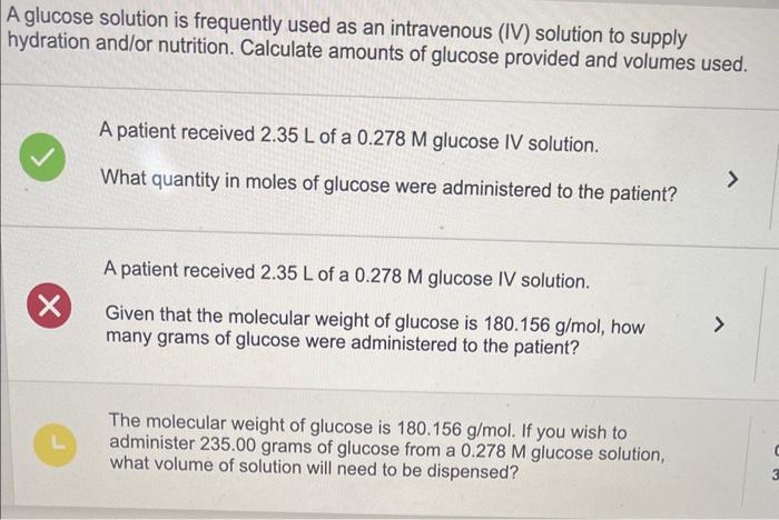 Solved A glucose solution is frequently used as an | Chegg.com