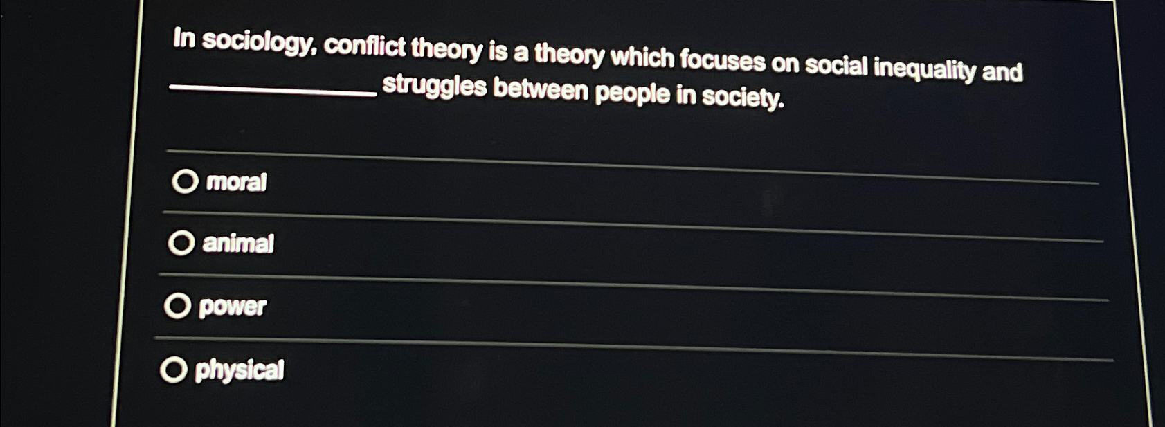 Solved In sociology, conflict theory is a theory which | Chegg.com