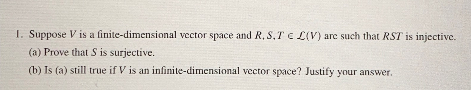 Solved Suppose V ﻿is a finite-dimensional vector space and | Chegg.com