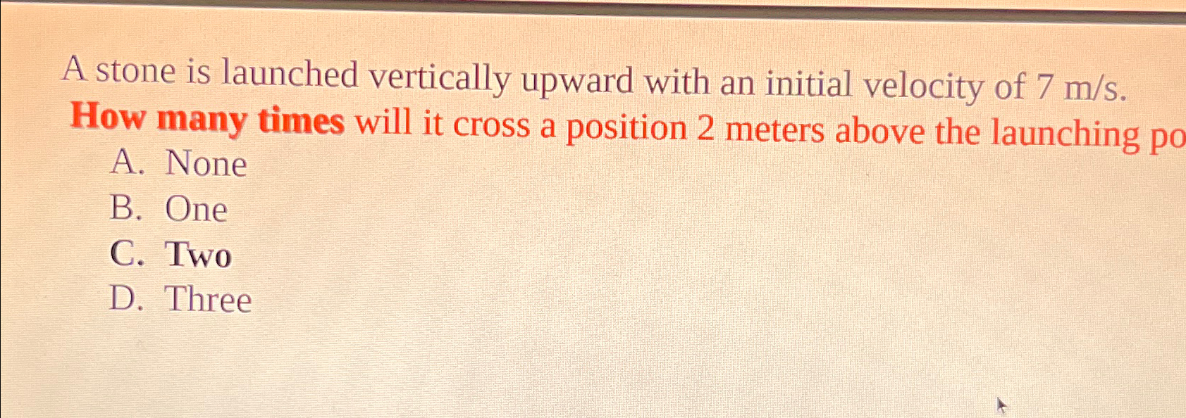 Solved A stone is launched vertically upward with an initial | Chegg.com