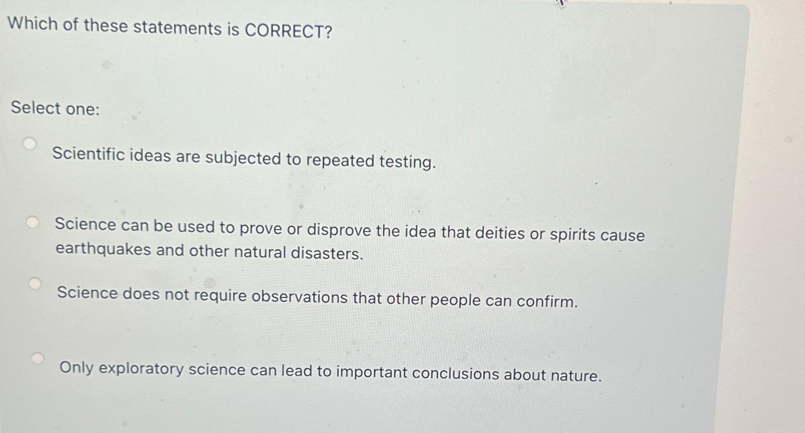 Solved Which of these statements is CORRECT?Select | Chegg.com