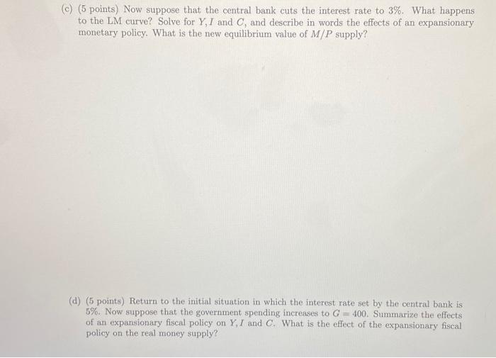 Solved 1. Consider the following numerical example of the | Chegg.com