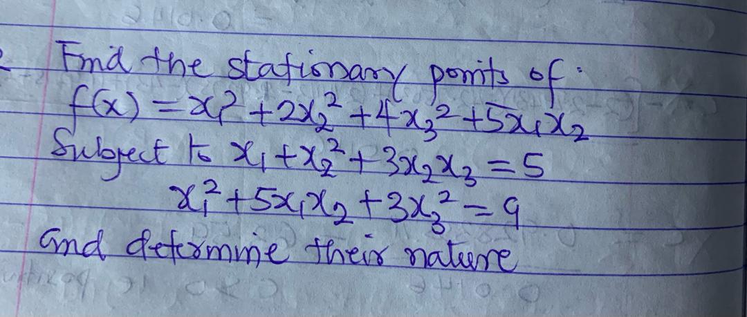 Solved Find the stationary points | Chegg.com