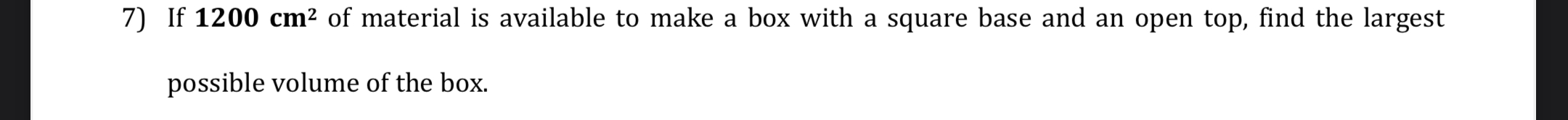 Solved A closed rectangular container with square ends needs | Chegg.com