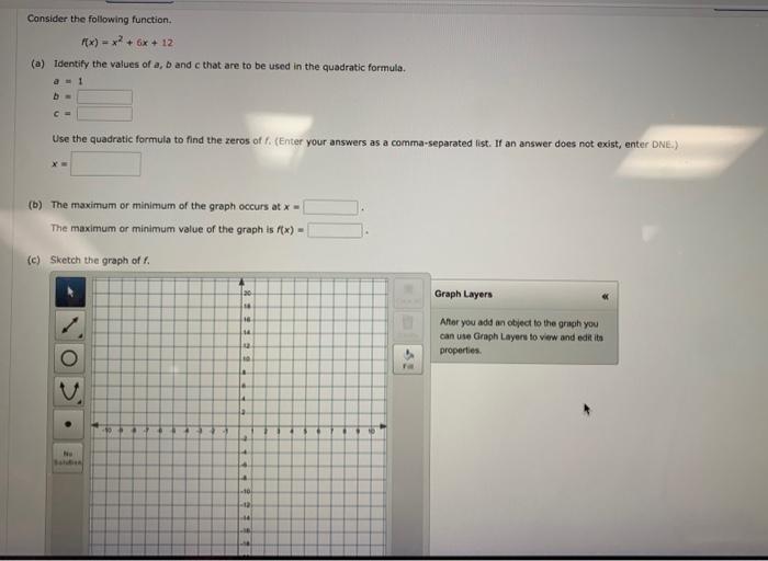 Solved Consider the following function. f(x)=x2+6x+12 (a) | Chegg.com