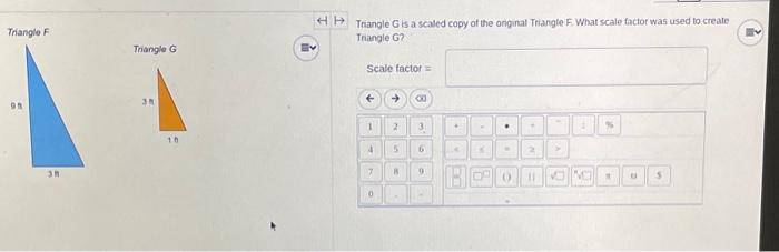 Solved Triangle G is a scaled copy of the original Triangle | Chegg.com