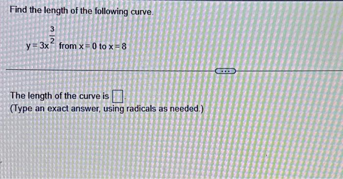 Solved Find the length of the following curve. y=3x23 from | Chegg.com