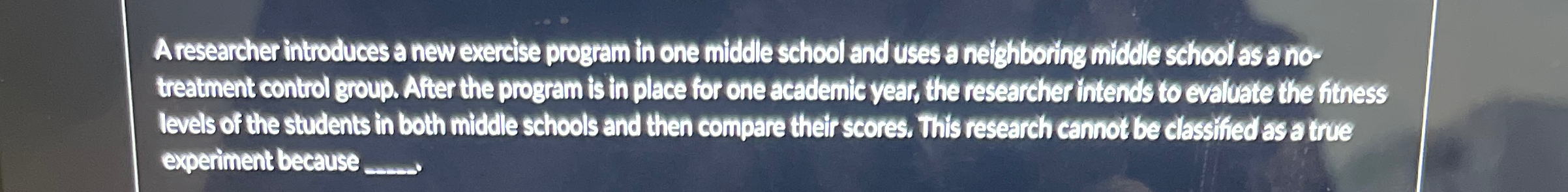 Solved A researcher introduces a new exercise program in one | Chegg.com