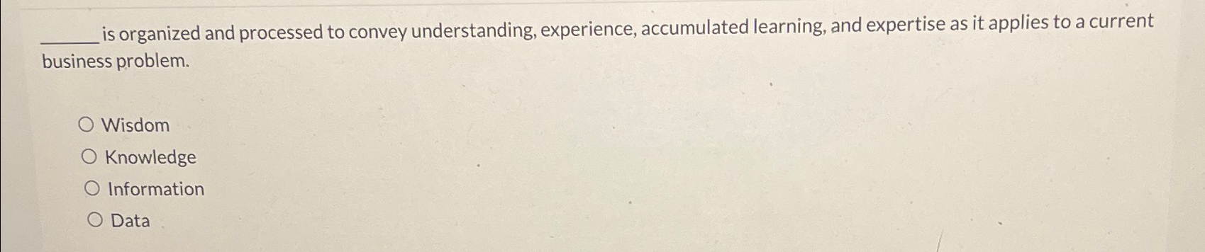 Solved s organized and processed to convey understanding, | Chegg.com