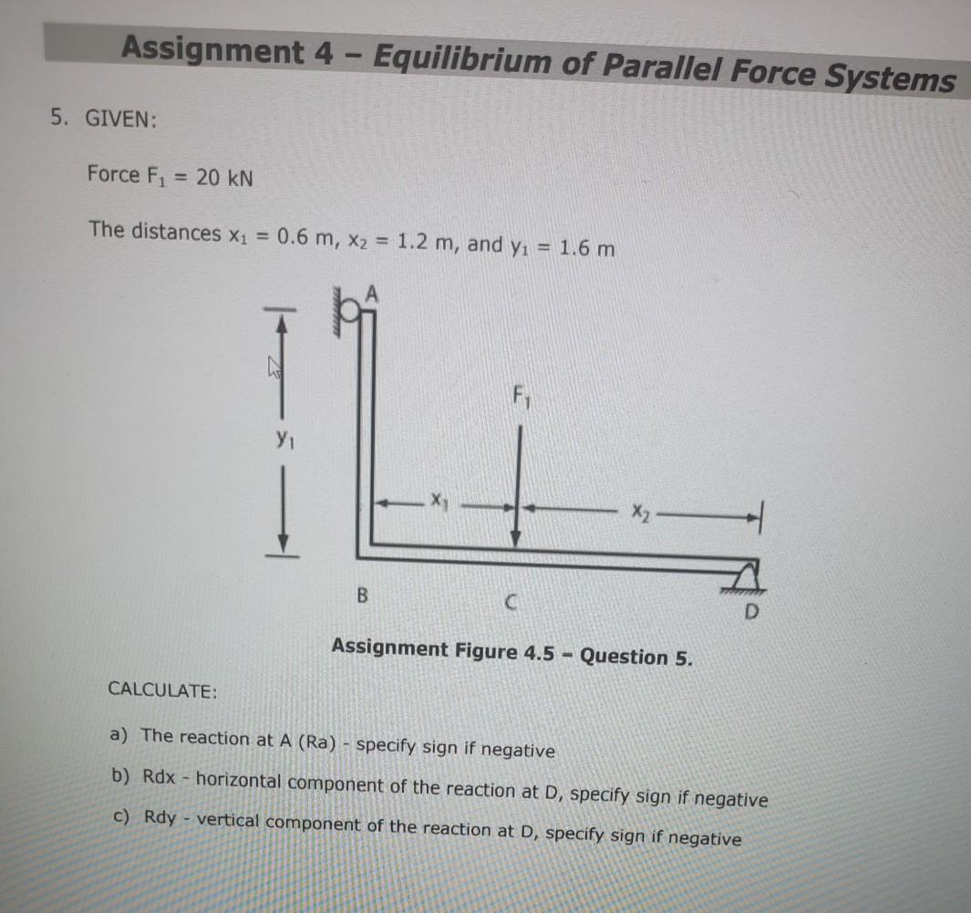 Solved Assignment 4 - Equilibrium of Parallel Force Systems | Chegg.com