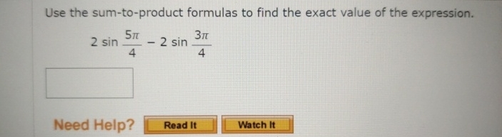 Solved Use the sum-to-product formulas to find the exact | Chegg.com