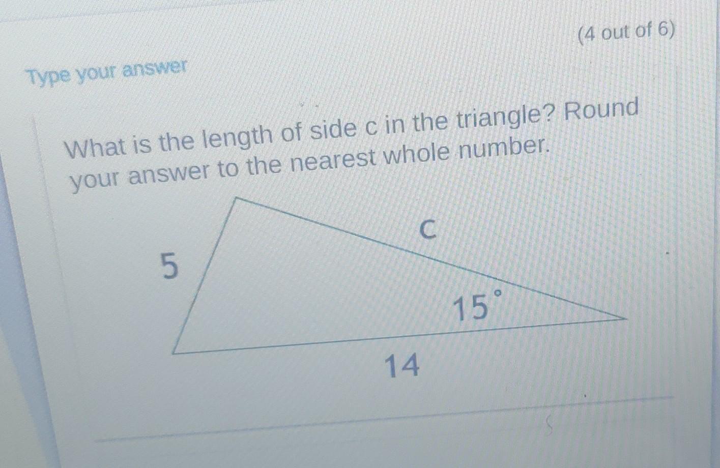 Solved What is the length of side c in the triangle? Round | Chegg.com