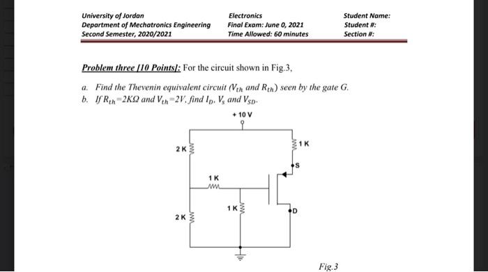Solved Problem three /10 Pointsl: For the circuit shown in | Chegg.com