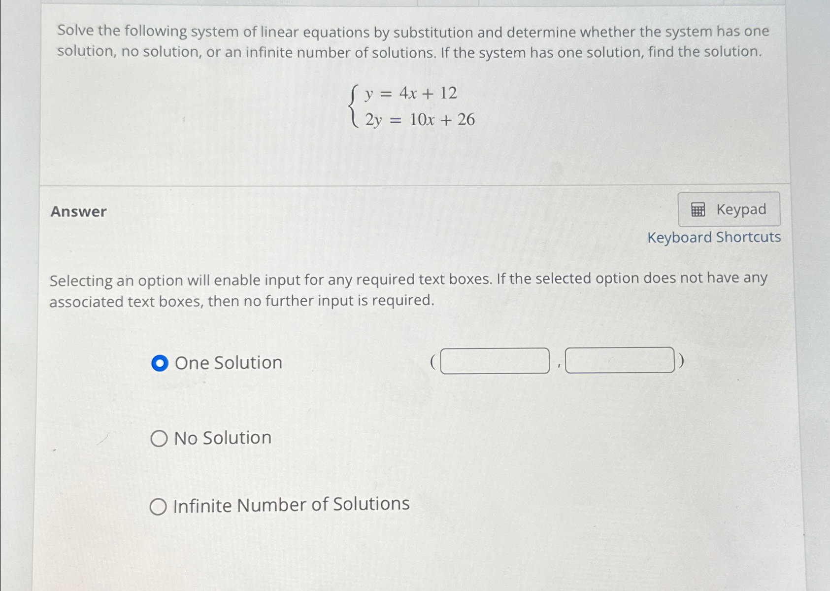 Solved Solve the following system of linear equations by | Chegg.com