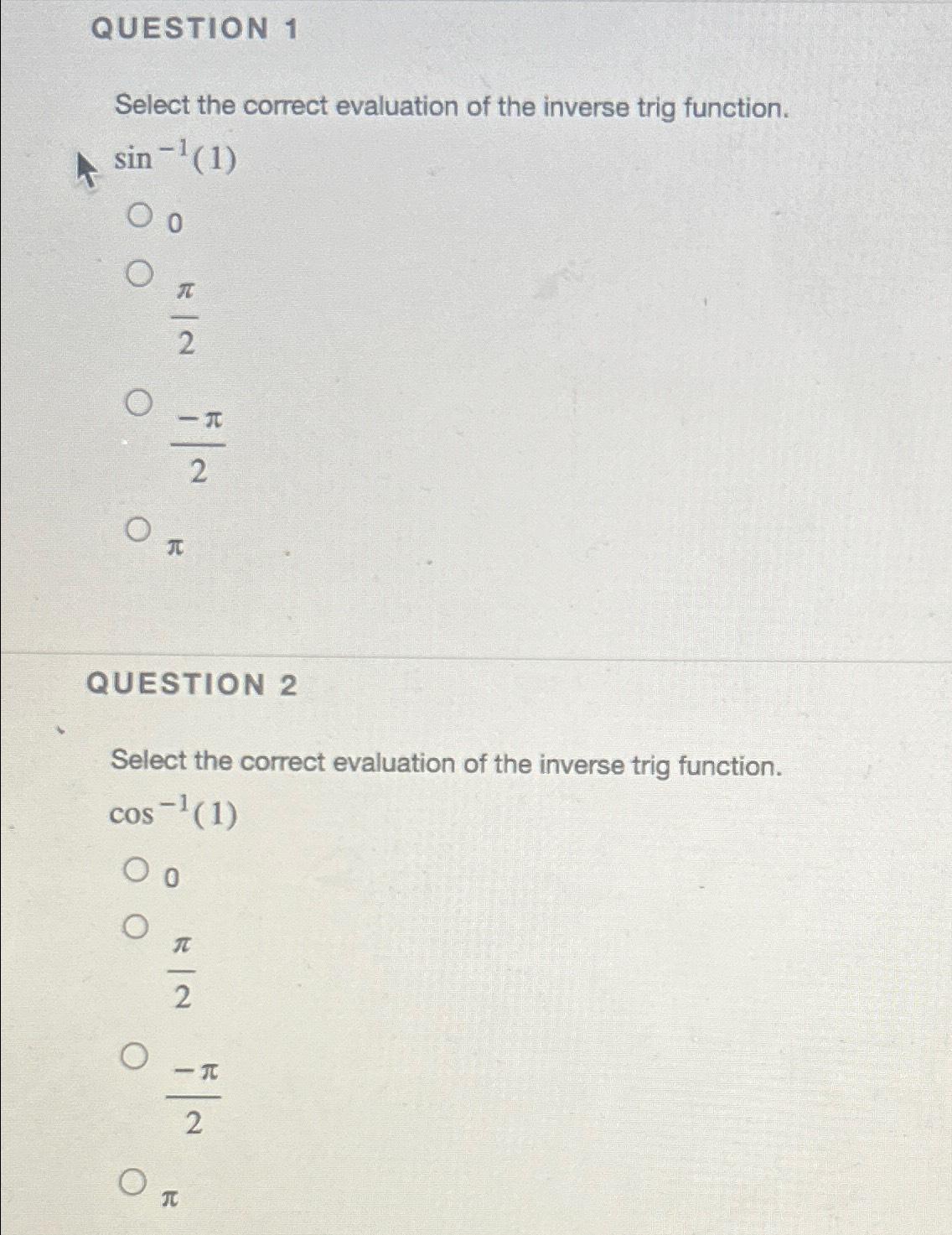 Solved QUESTION 1Select the correct evaluation of the | Chegg.com Solved QUESTION 1Select the correct evaluation of the | Chegg.com