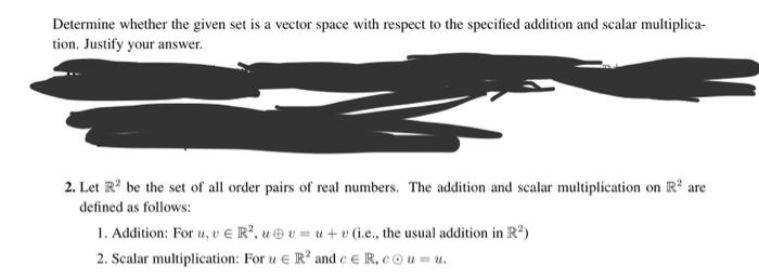 Solved Determine whether the given set is a vector space | Chegg.com